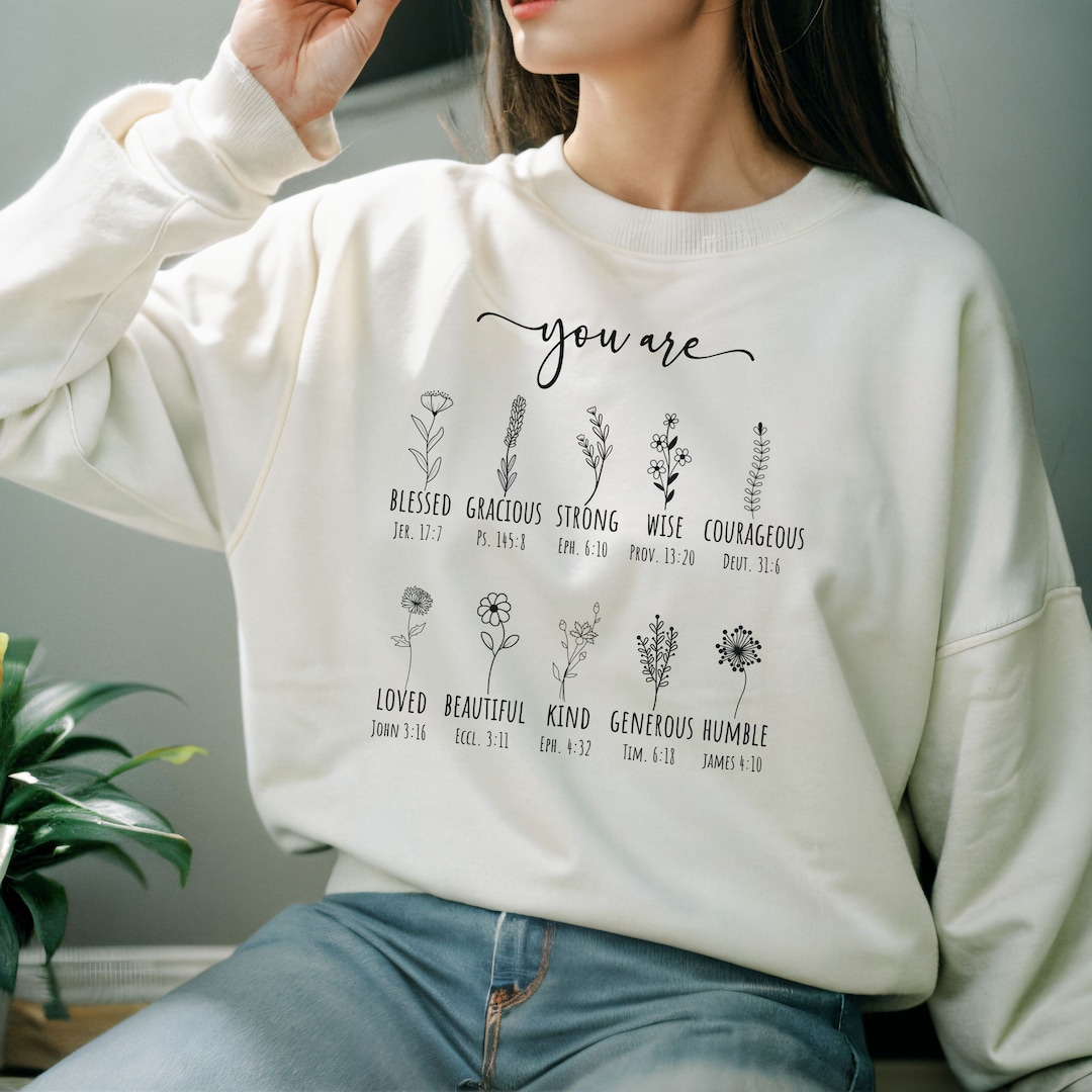 Bible Verse Sweatshirt, Inspiration Bible Sweater,wild Flower Christian ...