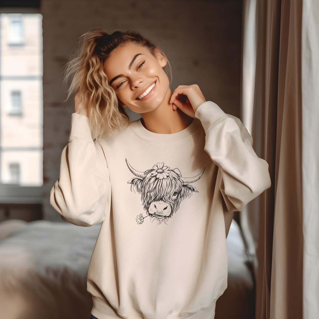 Cow Sweatshirt, Cowgirl Sweater, Western Lover Jumper, Cute Cowgirl Top ...