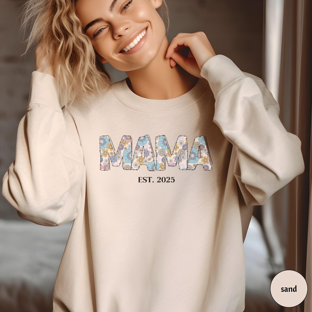 Personalised Mama Sweatshirt, Personalized Mom Sweatshirt, Mama Jumper ...