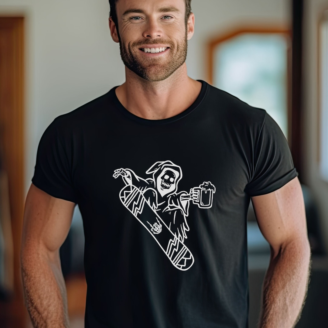 Snowboarding Shirt, Winter Sports T-shirt, Skeleton Shirt, Snowboard ...