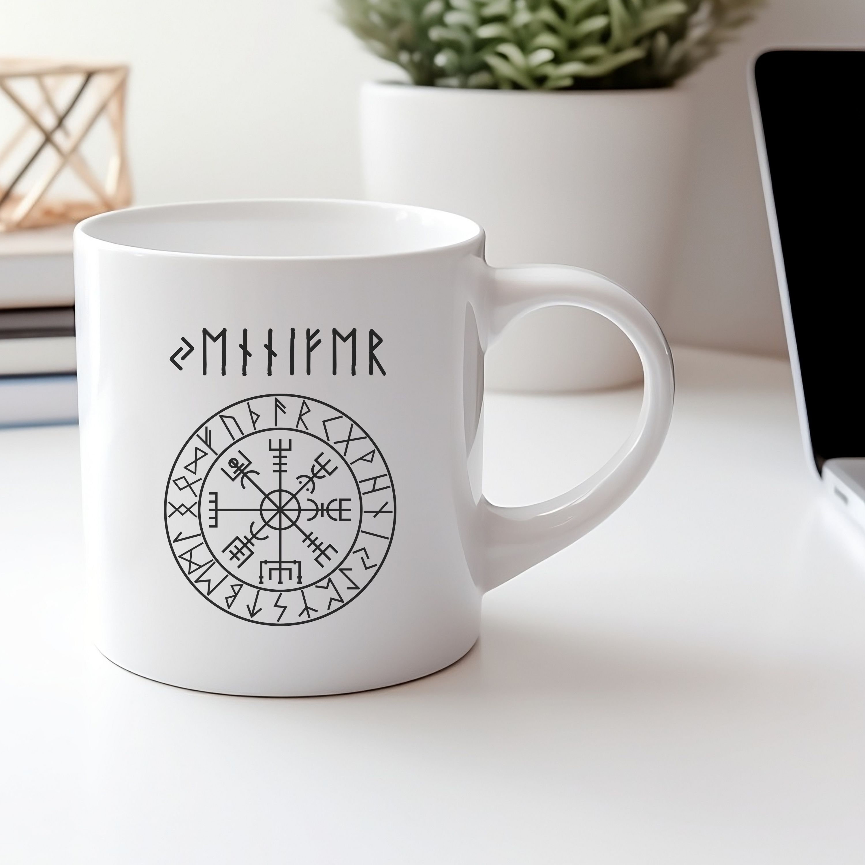 Personalised Viking Runes Mug, Custom Name in Futhark Runes Mug, Viking ...