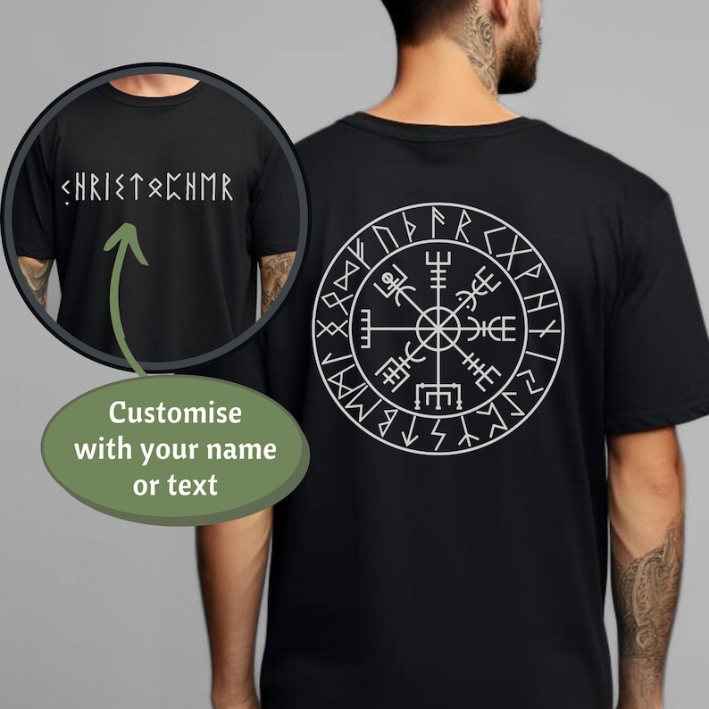 Personalised Viking Runes Shirt, Custom Name in Futhark Runes T-shirt ...
