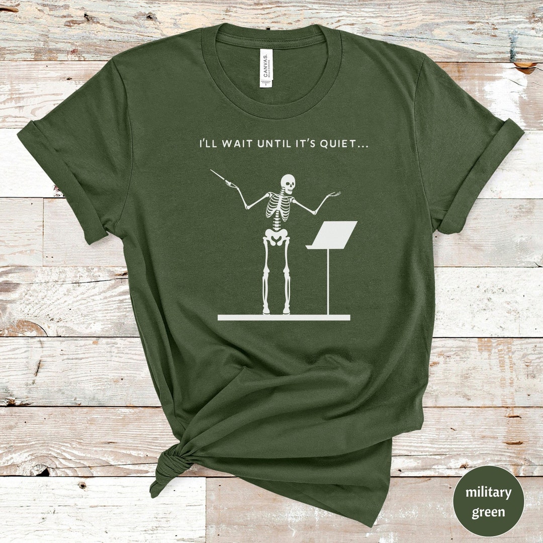 Music Teacher Shirt, Funny Skeleton Conductor Shirt, Halloween Gift for ...