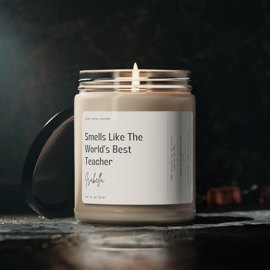 Personalized Teacher Candle, Custom Teacher Appreciation Gift, Back to ...