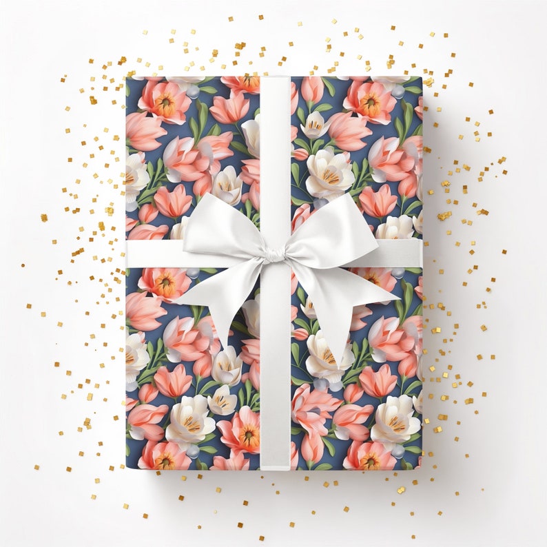 Floral Wrapping Paper Gift Wrap Spring Wrap Illustration Colorful Wrap ...