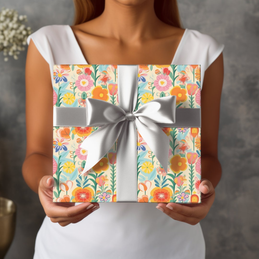 Floral Wrapping Paper Gift Wrap Spring Wrap Illustration Colorful Wrap ...