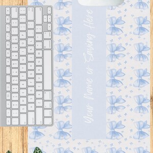 Blue Bow Desk Mat Personalized Pattern Desk Mat Desk Accessory Cute ...