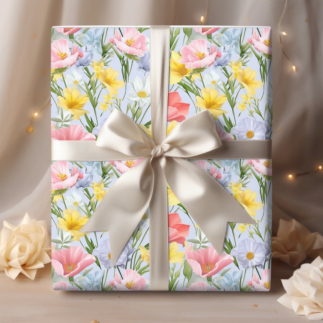 Floral Wrapping Paper Gift Wrap Spring Wrap Illustration Colorful Wrap ...