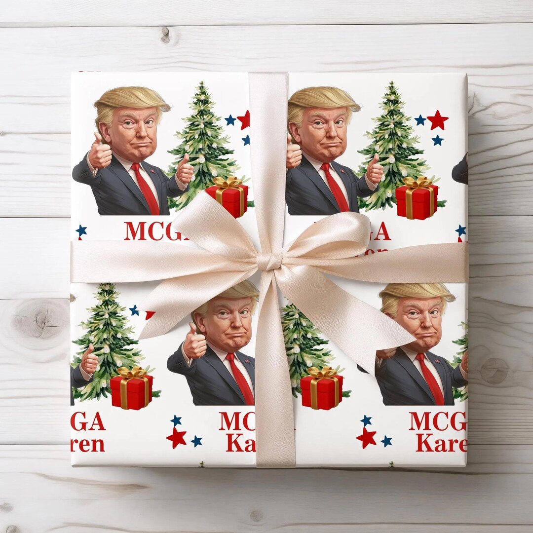Trump Christmas Wrapping Paper Make Christmas Great Again Holiday Gift ...