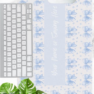 Blue Bow Desk Mat Personalized Pattern Desk Mat Desk Accessory Cute ...