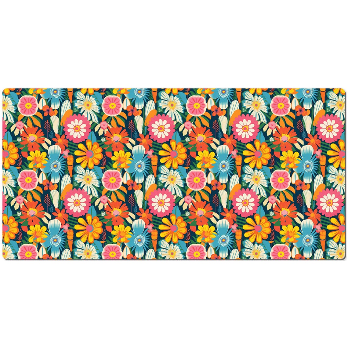 Retro Floral Desk Mat Personalized Pattern Desk Mat Desk Accessory Cute ...