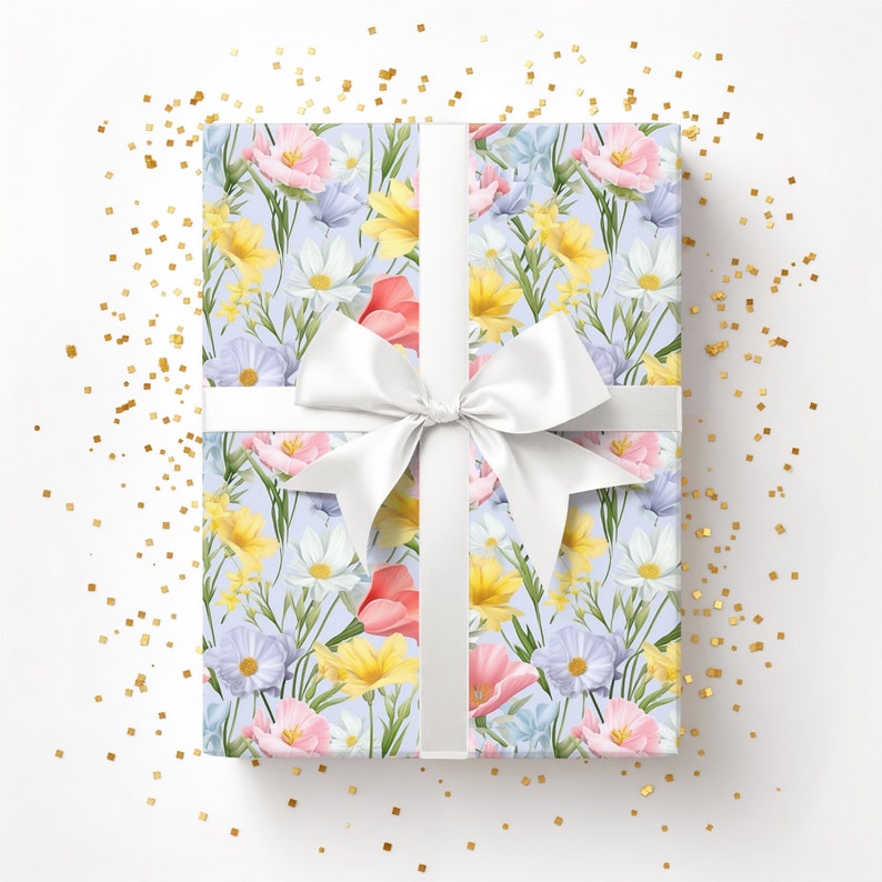 Floral Wrapping Paper Gift Wrap Spring Wrap Illustration Colorful Wrap ...