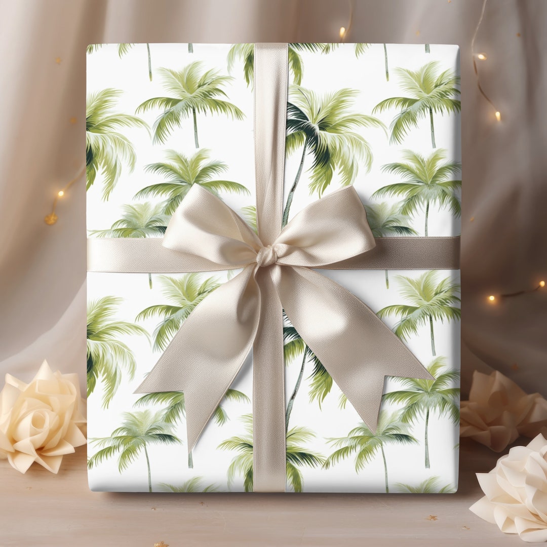 Wrapping Paper Palm Tree Print Gift Wrap Spring Wrap Illustration ...