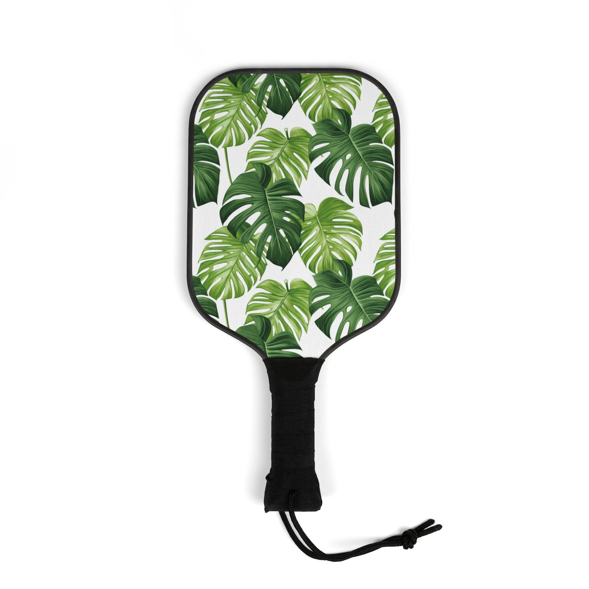 Pickleball Paddle White Background Monstera Leaf Sports and Recreation ...