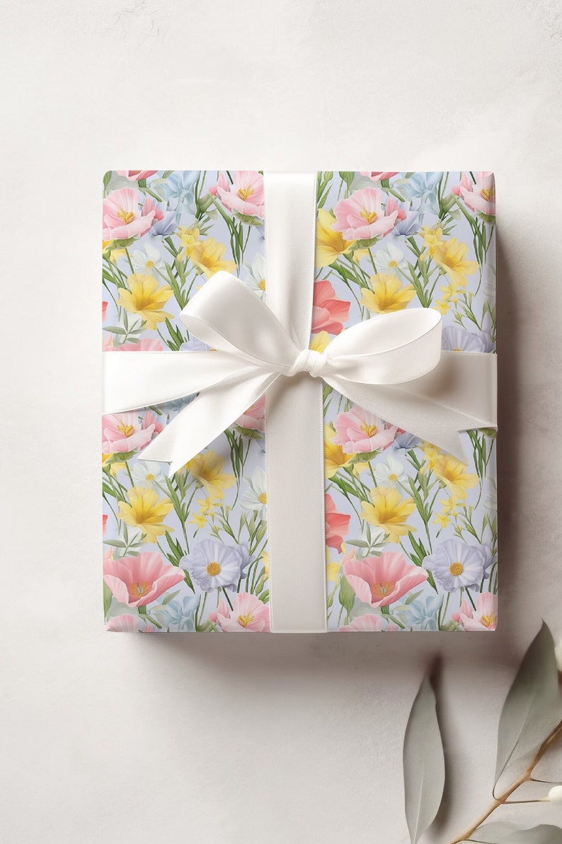 Floral Wrapping Paper Gift Wrap Spring Wrap Illustration Colorful Wrap ...