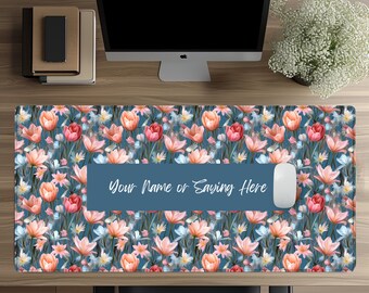 Blue Bow Desk Mat Personalized Pattern Desk Mat Desk Accessory Cute ...