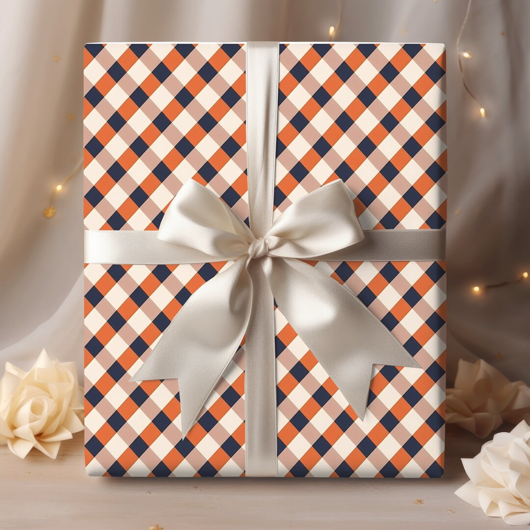 Plaid Wrapping Paper Gift Wrap for Him Wrap Illustration Colorful Wrap ...
