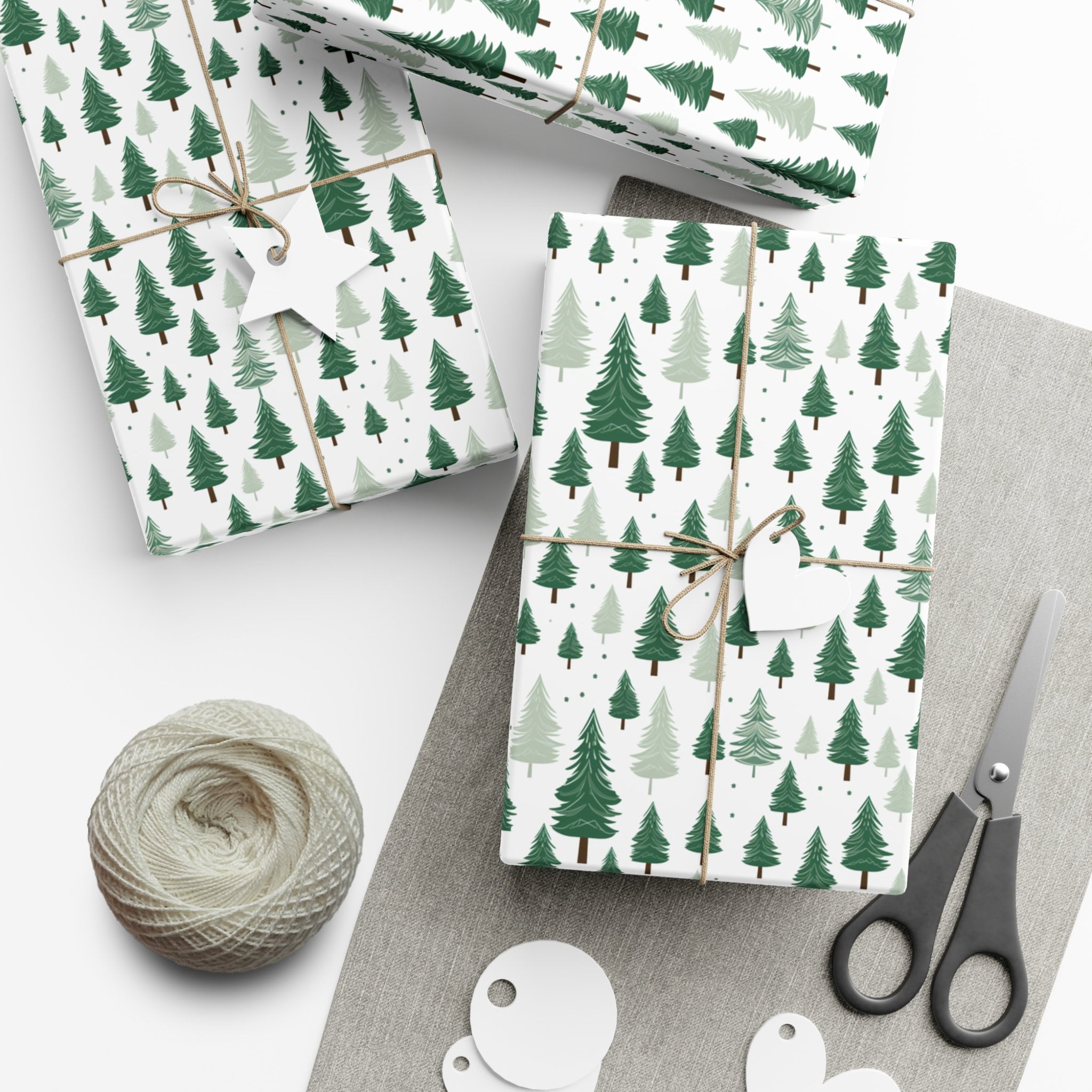 Christmas Tree Wrapping Paper: Green tree Wrap Green Xmas - Etsy