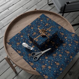 Modern Christmas Star Wrapping Paper: Blue star Wrap Xmas - Etsy