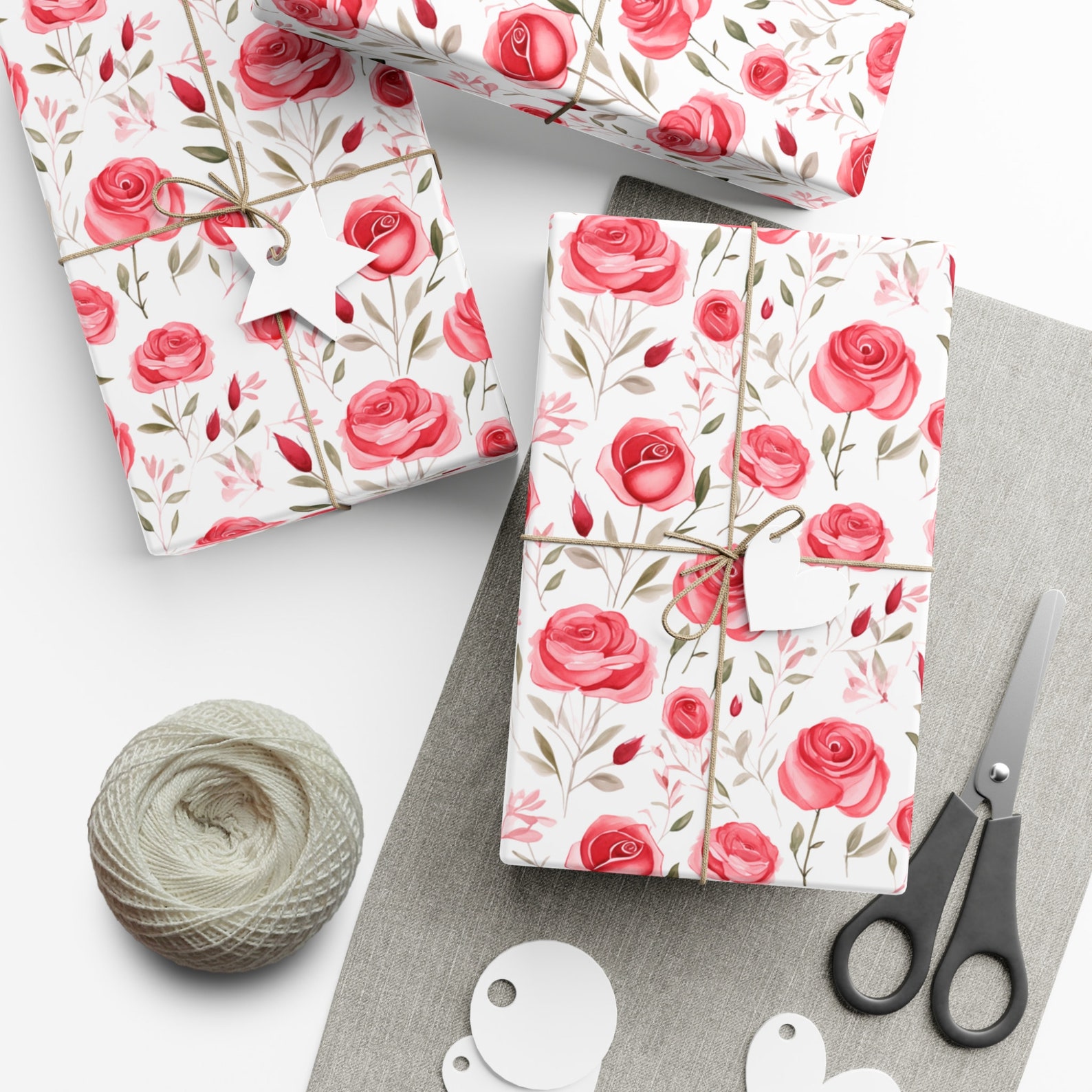 Rose Floral Wrapping Paper Gift Wrap Spring Wrap Illustration Colorful ...