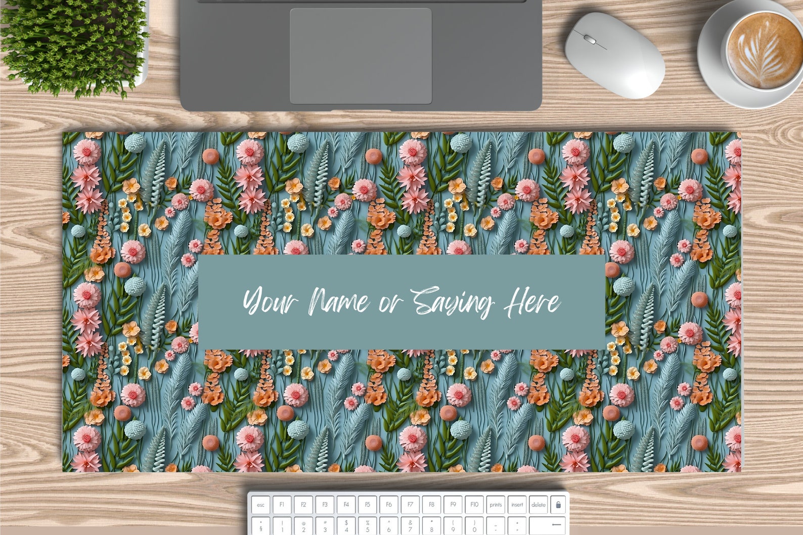 3D Spring Floral Desk Mat Personalized Pattern Desk Mat Accessory Cute ...