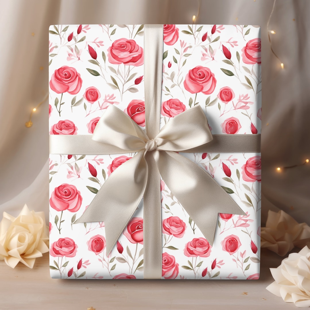 Rose Floral Wrapping Paper Gift Wrap Spring Wrap Illustration Colorful ...