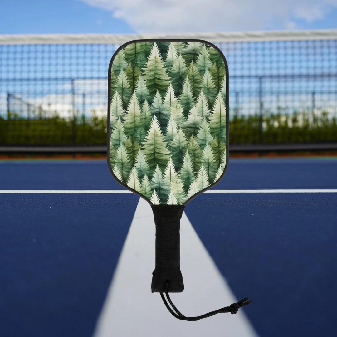 Pickleball Paddle Pine Tree Forest Print Sports and Recreation Outdoor ...