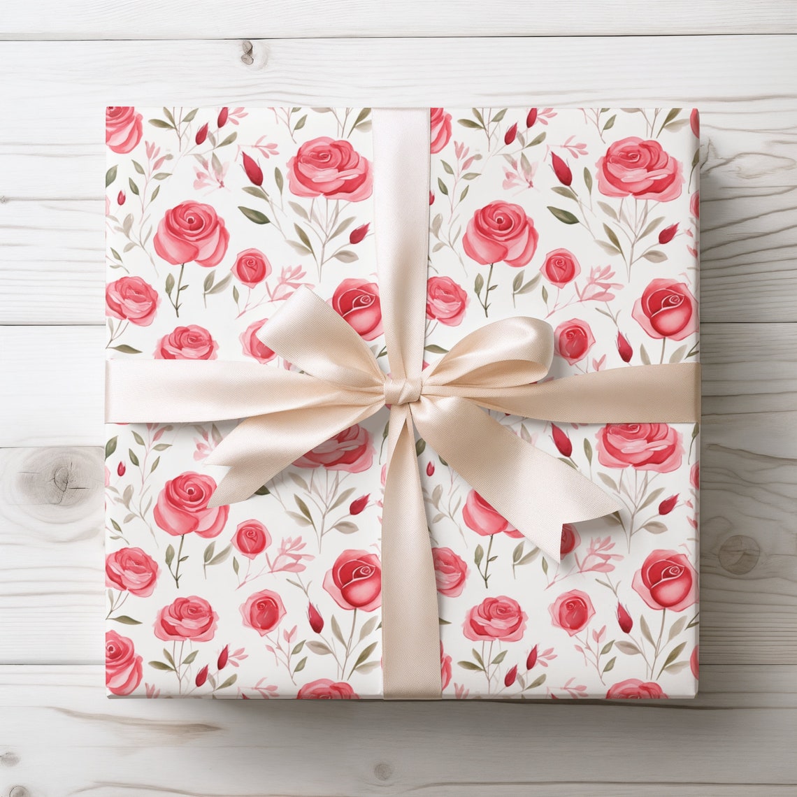 Rose Floral Wrapping Paper Gift Wrap Spring Wrap Illustration Colorful ...