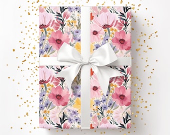 Floral Wrapping Paper Gift Wrap Spring Wrap Illustration Colorful Wrap ...
