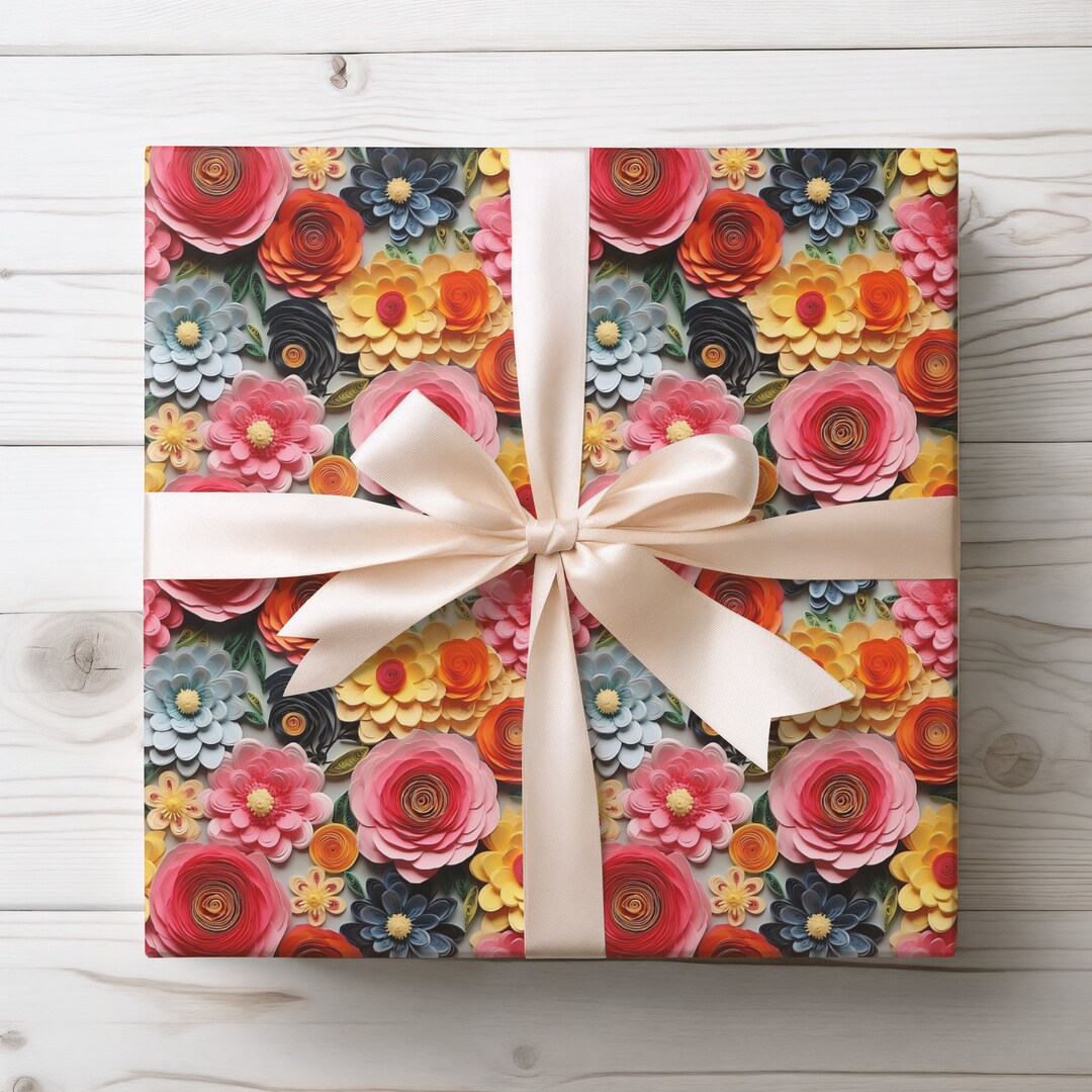 Floral Wrapping Paper Gift Wrap Spring Wrap Illustration Colorful Wrap ...