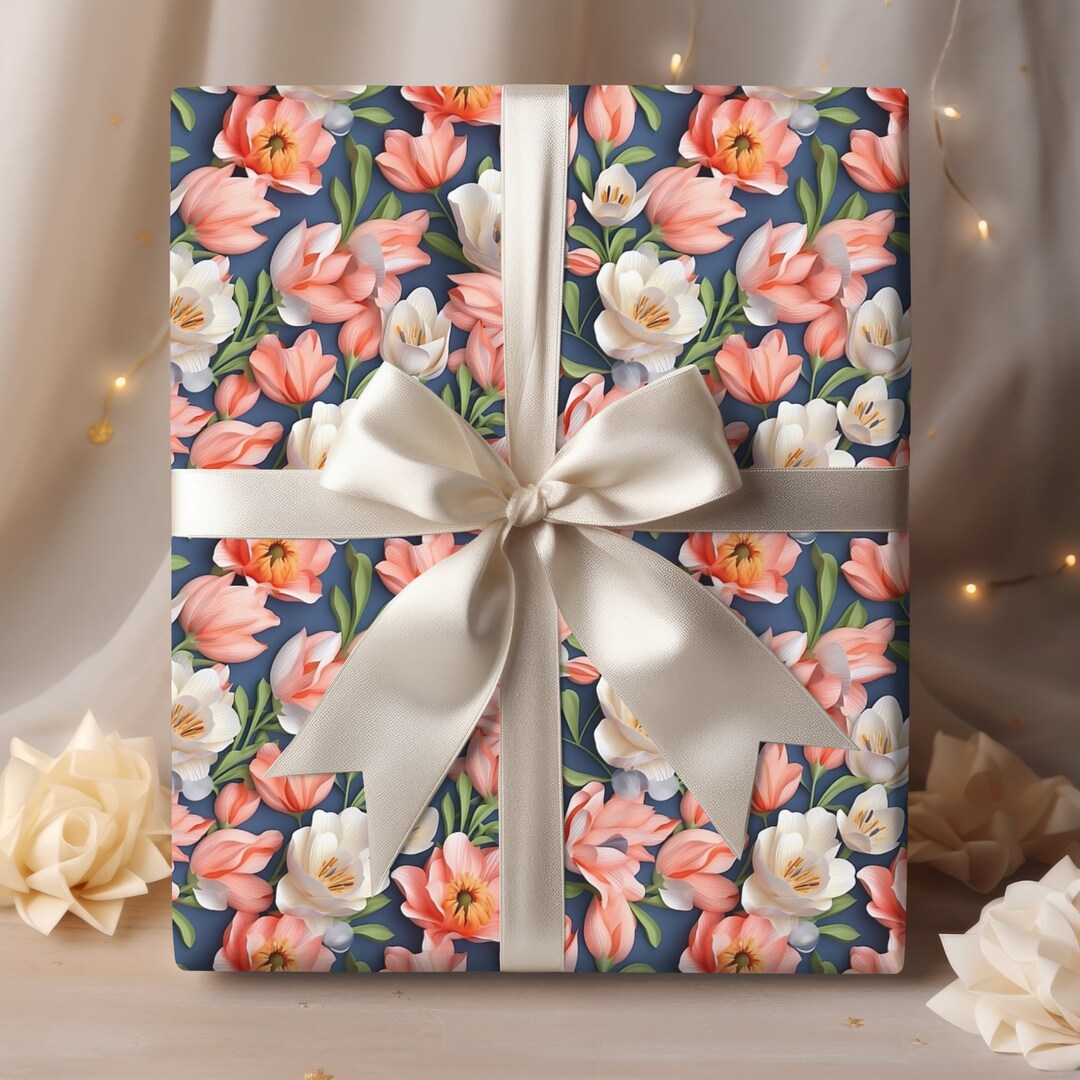 Floral Wrapping Paper Gift Wrap Spring Wrap Illustration Colorful Wrap ...
