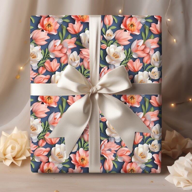 Floral Wrapping Paper Gift Wrap Spring Wrap Illustration Colorful Wrap ...