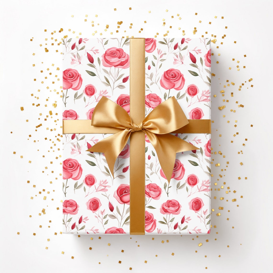 Rose Floral Wrapping Paper Gift Wrap Spring Wrap Illustration Colorful ...