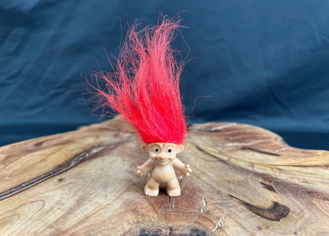 Vintage 1970s Anamorphic Trolls Doll Red Hair Pin Brooch Etsy