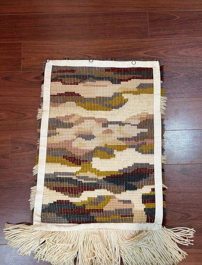 Vintage Latch Hook Wall Hanging Multicolor Wall Shag Rug Tapestry - Etsy