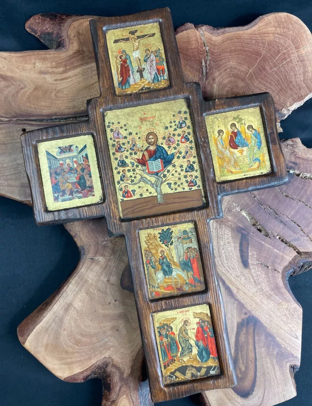 Antique Greek Orthodox Tree of Life Christ the Teacher Wall Cross - Etsy