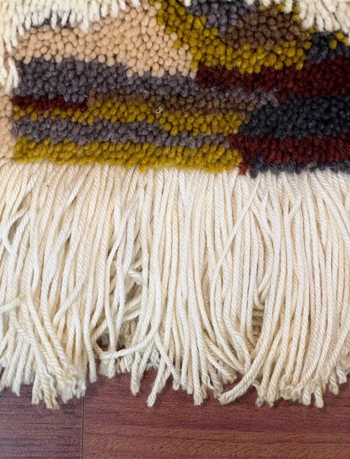 Vintage Latch Hook Wall Hanging Multicolor Wall Shag Rug Tapestry - Etsy