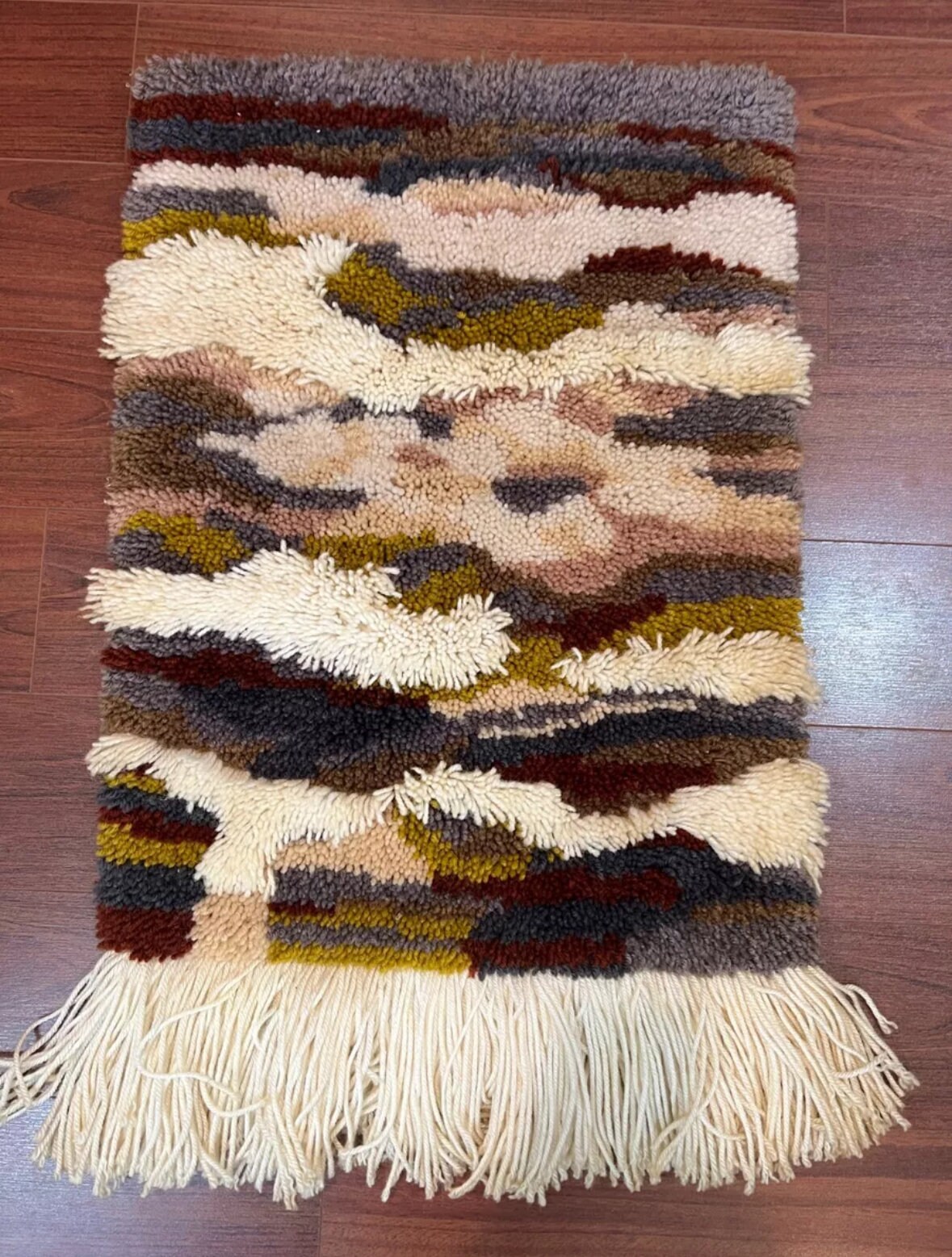 Vintage Latch Hook Wall Hanging Multicolor Wall Shag Rug Tapestry - Etsy