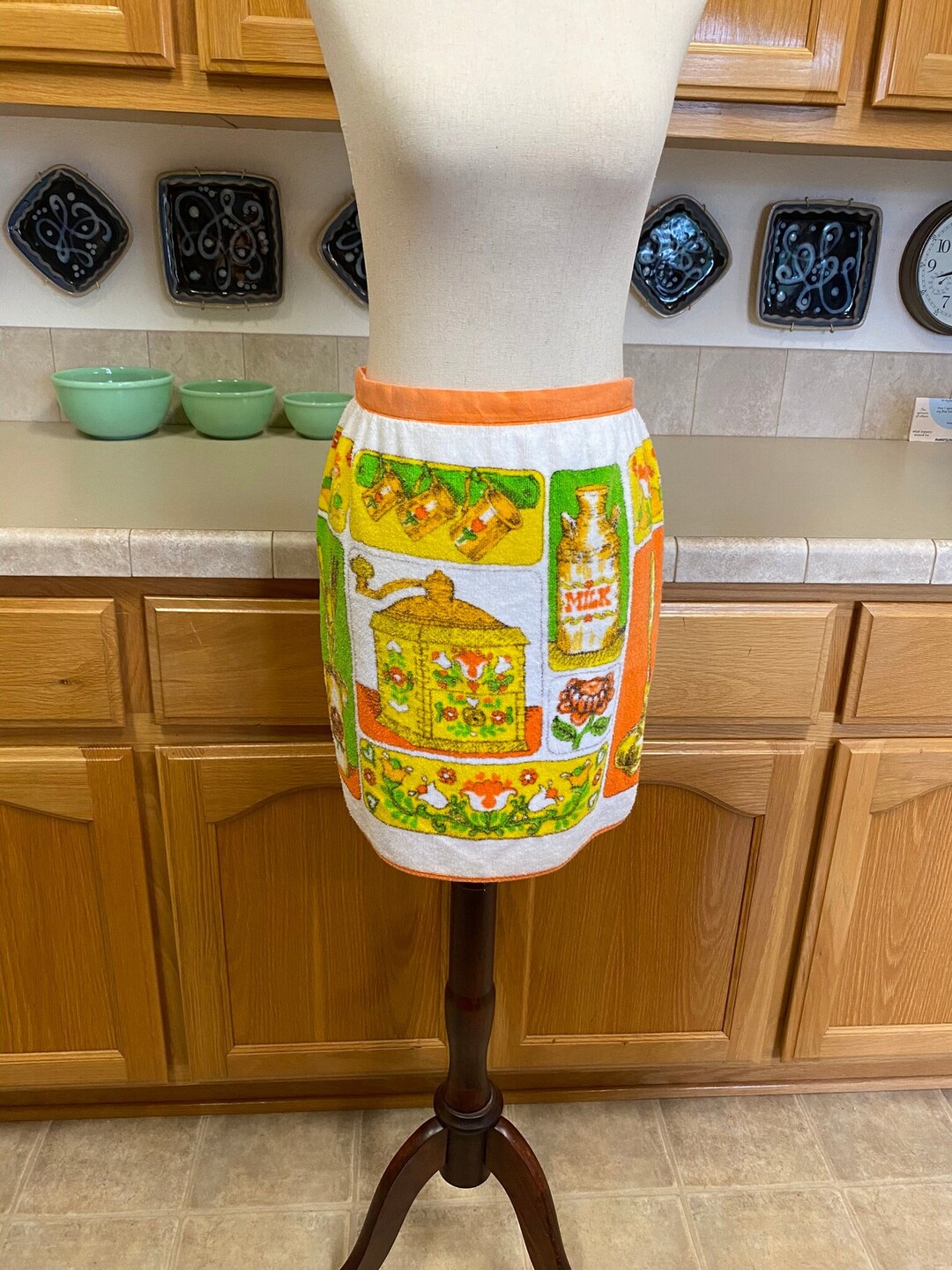 Vintage Terry Cloth Half Apron - Etsy