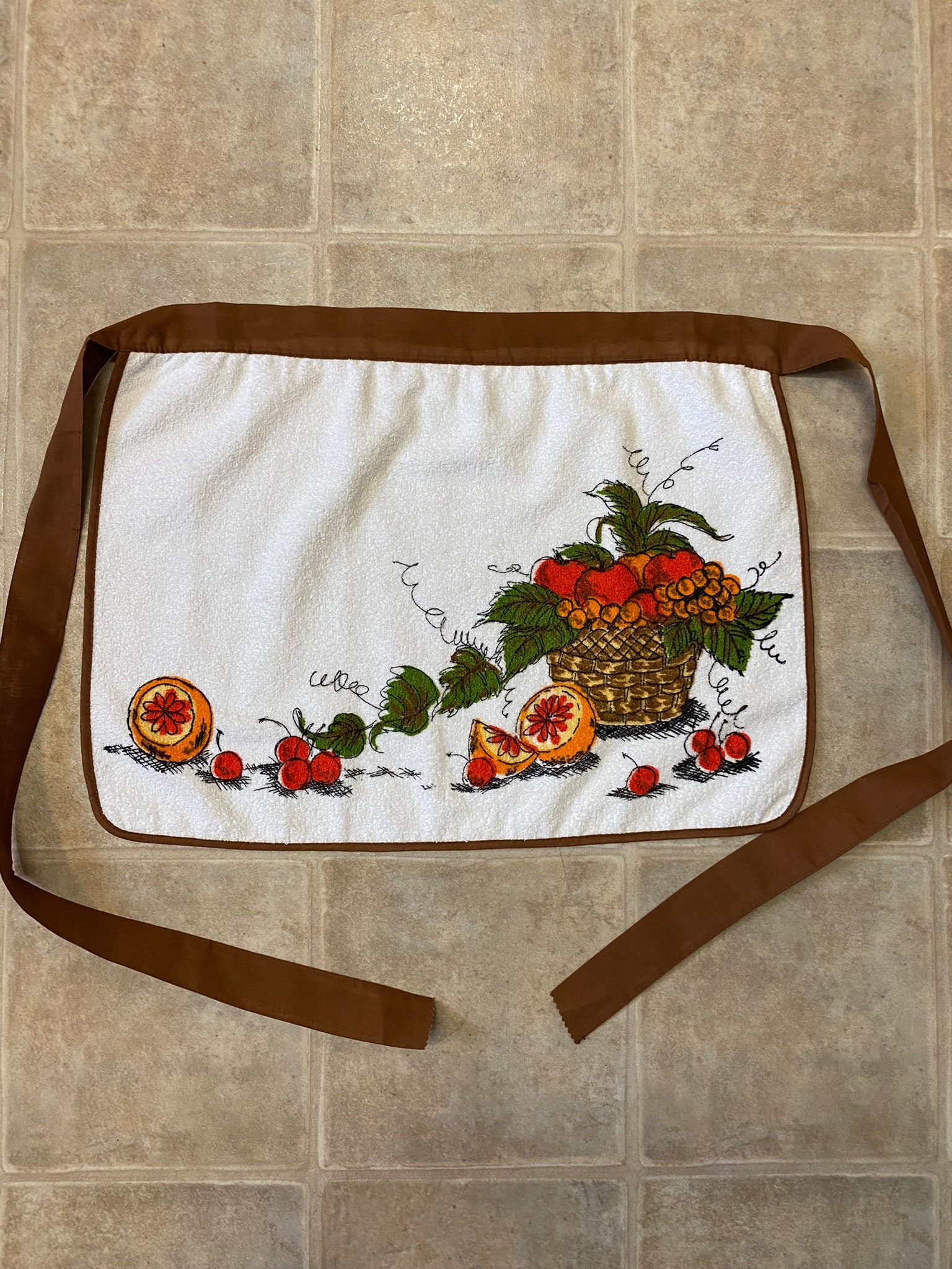 Vintage Terry Cloth Half Apron - Etsy