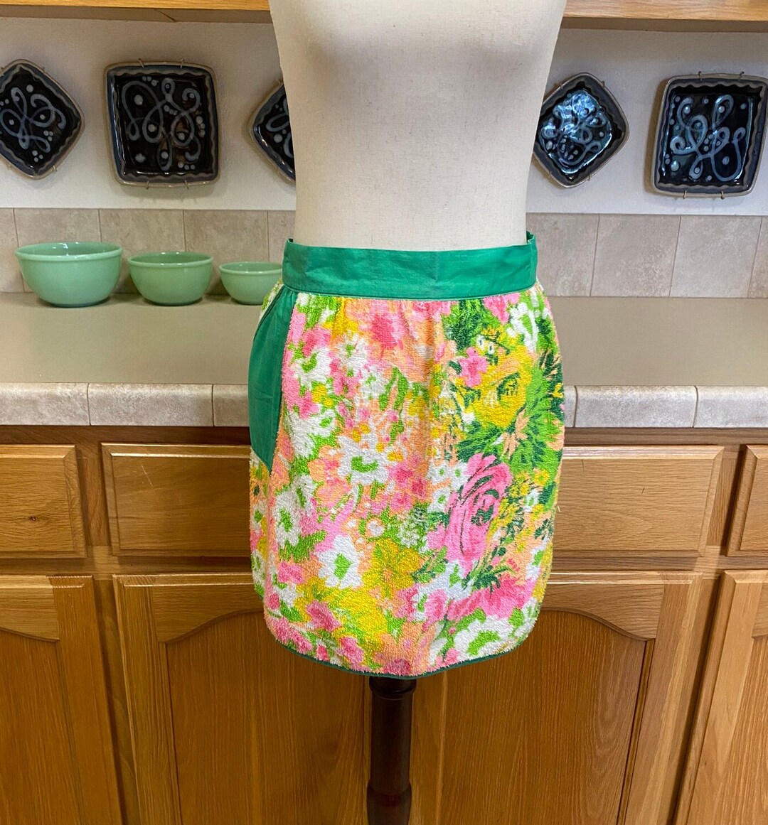 Vintage Terry Cloth Half Apron - Etsy