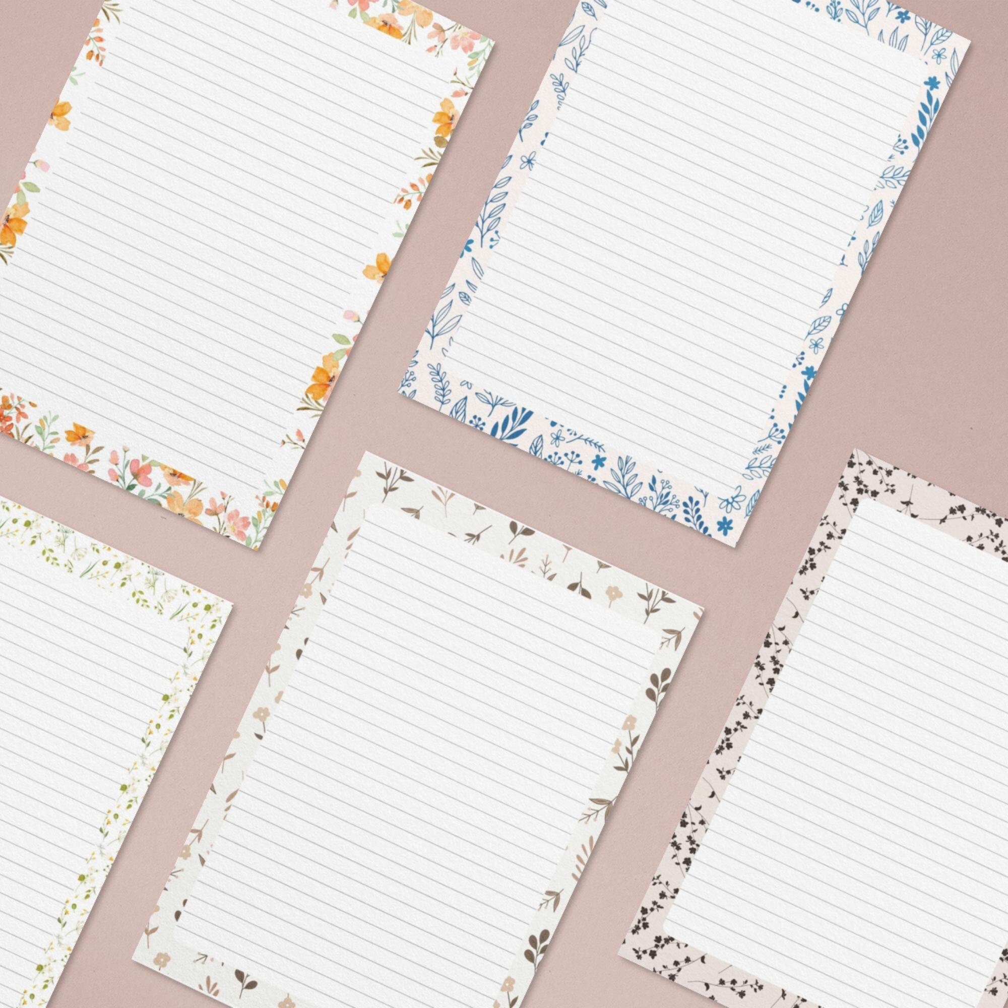 Boho Floral Stationery Floral Lined Paper Wildflowers Writing - Etsy