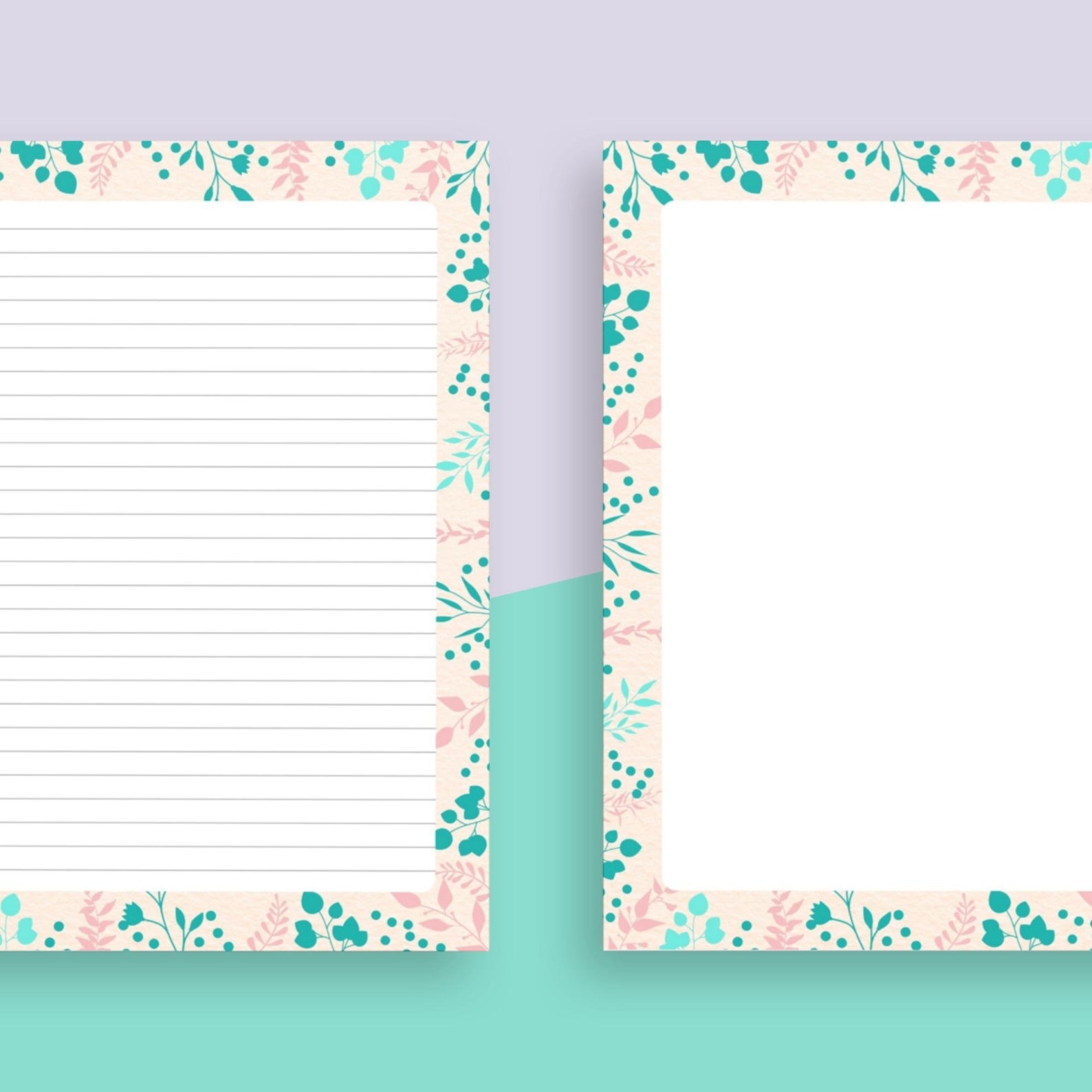 Boho Floral Stationery Floral Lined Paper Wildflowers Writing - Etsy