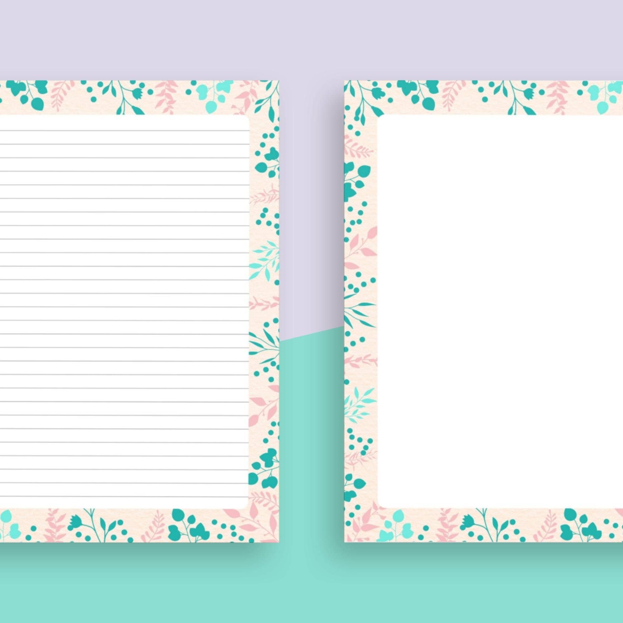 Boho Floral Stationery Floral Lined Paper Wildflowers Writing - Etsy