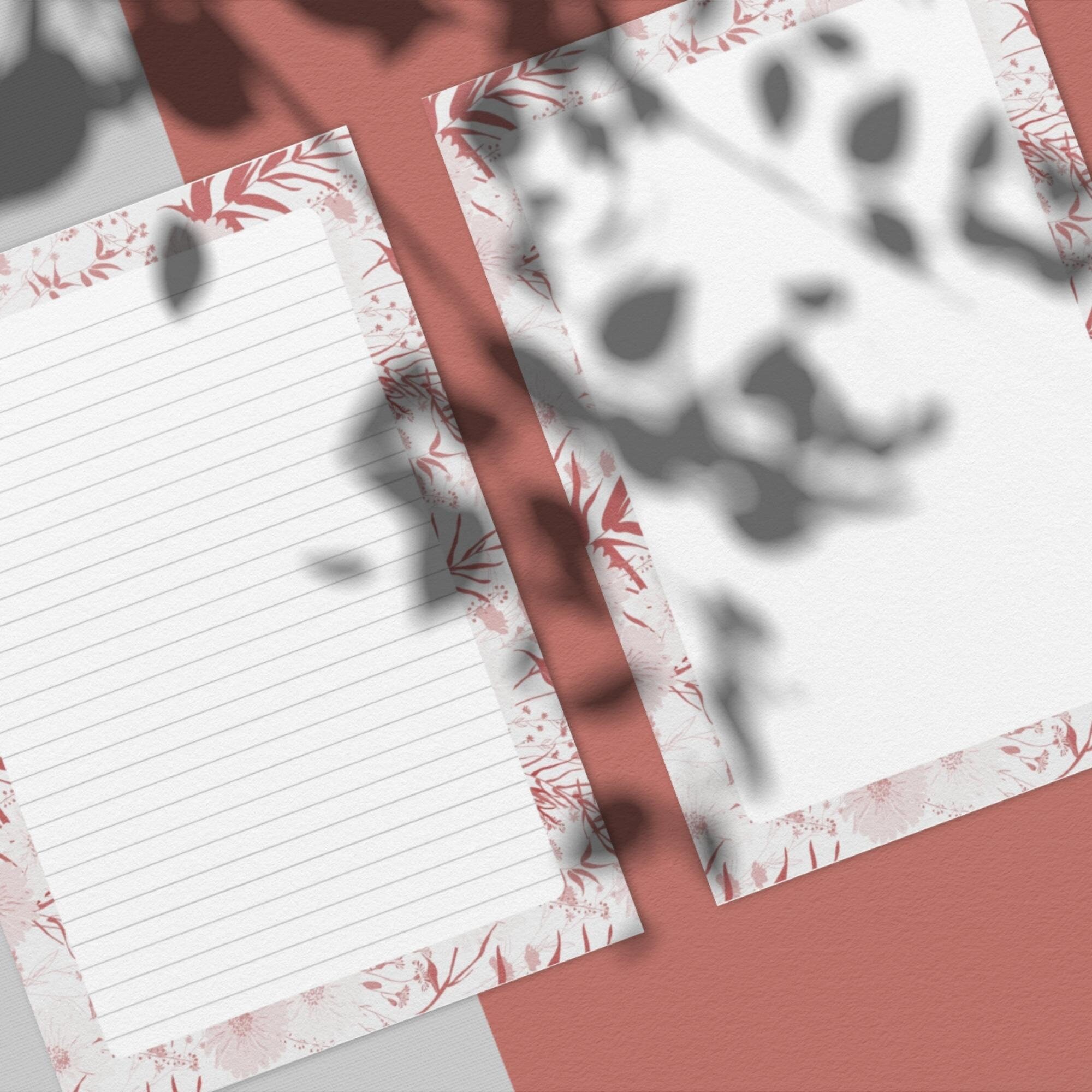 Boho Floral Stationery Floral Lined Paper Wildflowers Writing - Etsy