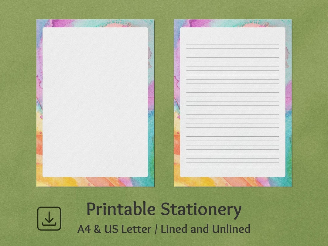 Stationery Paper Printable, Digital Letter Writing Page, Pretty Writing ...