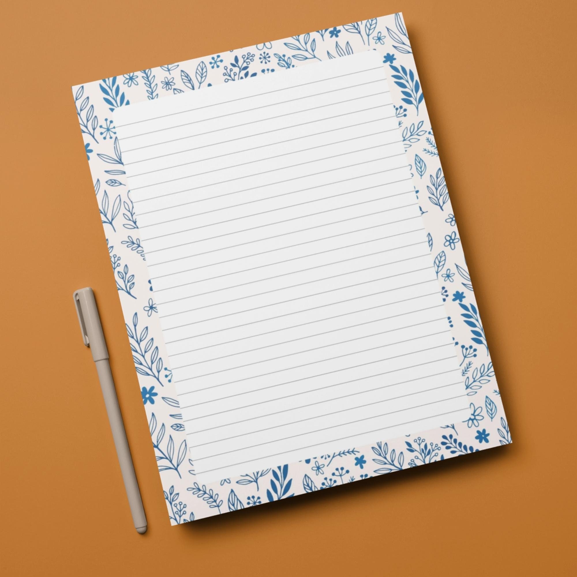 Boho Floral Stationery Floral Lined Paper Wildflowers Writing - Etsy
