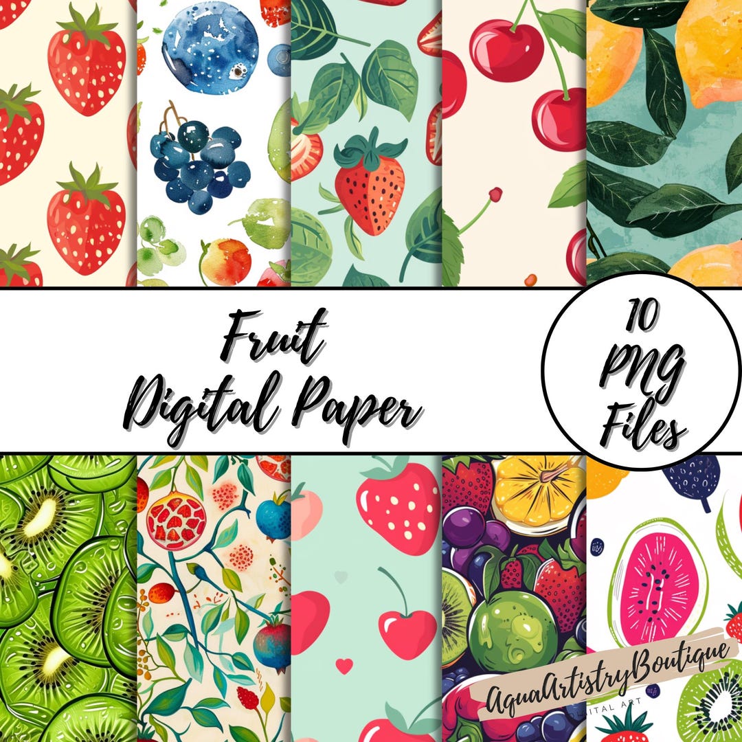 Fruit Digital Paper | Digital Download | Food Digital Paper | Fruit ...