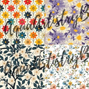 Flower Digital Paper | Digital Download | Floral Digital Paper | Flower ...