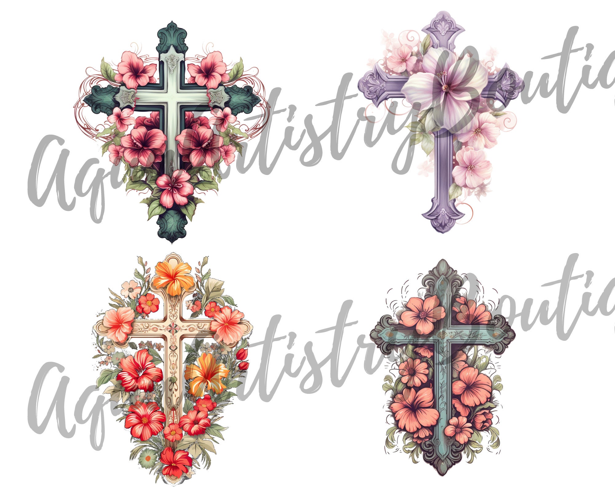 Watercolor Cross Digital Download Wall Art Watercolor - Etsy